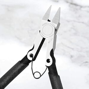 BOENFU Small Wire Flush Cutters 5-in, Sharp and Precision Side Cutting Pliers with Spring, Small Wire Snips for Jewelry Making, Model Cutting, Electronic - Black