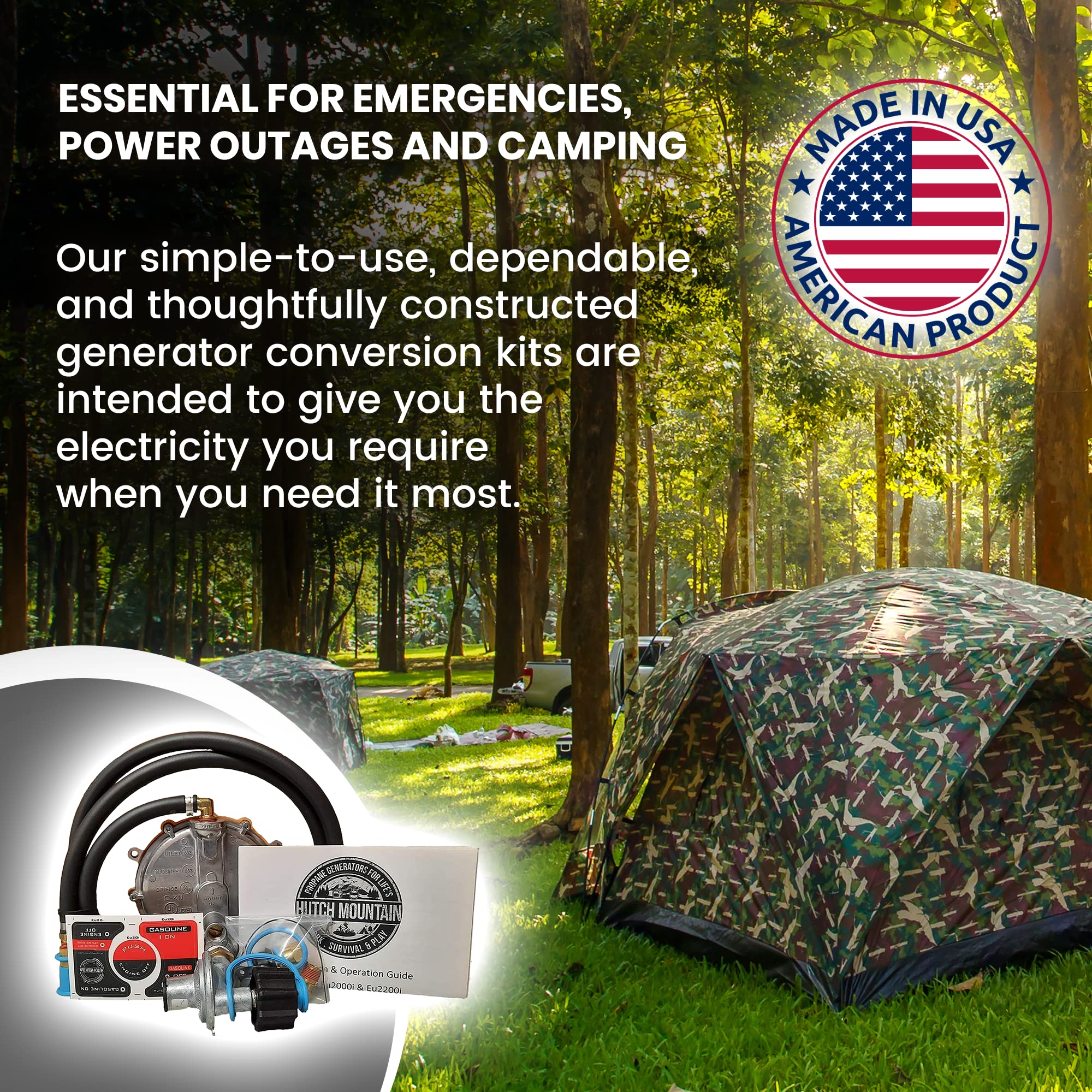 Hutch Mountain Generator Propane Conversion Kit EU3000is- Trifuel Generator Conversion Kit for Propane, Gasoline and Natural Gas, Portable Generator Conversion Kit Compatible with Honda EU3000is