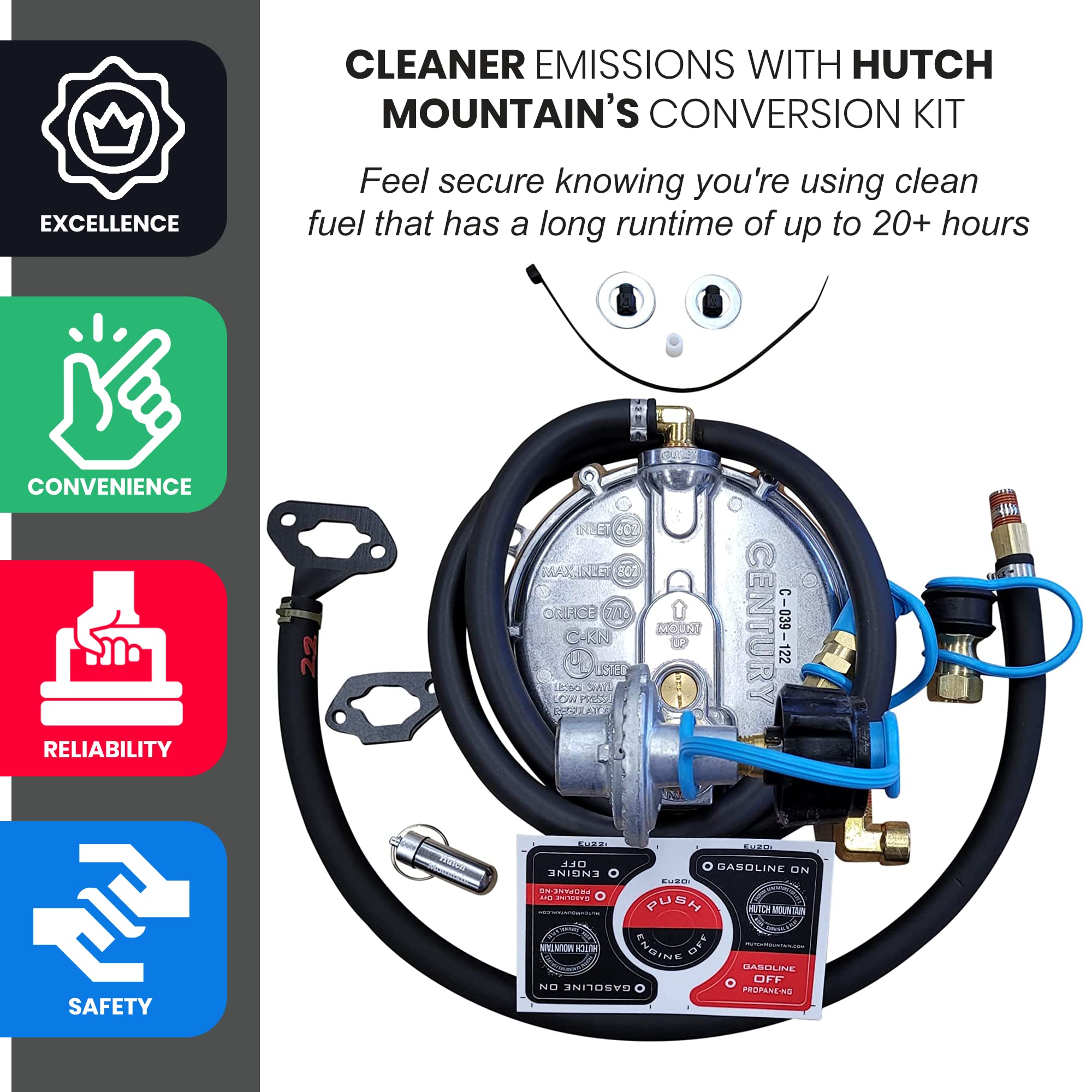 Hutch Mountain Generator Propane Conversion Kit EU3000is- Trifuel Generator Conversion Kit for Propane, Gasoline and Natural Gas, Portable Generator Conversion Kit Compatible with Honda EU3000is