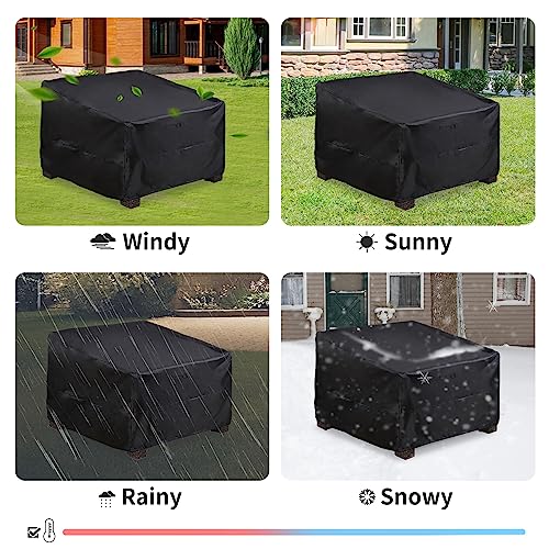 ALSTER Outdoor Chair Covers Waterproof 2 Pack, Patio Chair Covers(35" L x 40" W x 33" H), Durable and Waterproof Black Covers for Lounge Deep Seat, Rain Snow Dust Wind-Proof