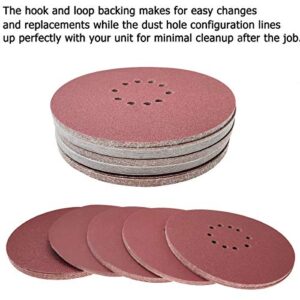 Tonmp 50 PCS 9-Inch 10-Hole Hook-and-Loop Sanding Discs for Drywall Sander -10 Pack Each of 60 80 120 150 240 Grits Sander Paper