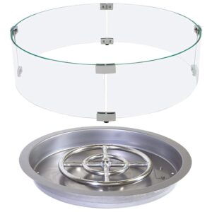 celestial 19" round burner pan & flame guard bundle