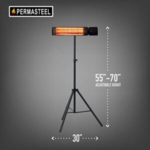 Permasteel PH-90204-BK-AM Portable Patio Heater, 39.96" x 7.16" x 11.33", Black