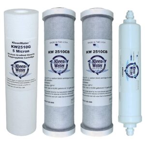 kleenwater 4 cartridge set compatible replacement for apec model roes-ph75, roes-50-a and filter-set-esph