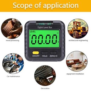 GoolRC Digital Angle Finder Gauge 360 Degree Mini Digital Protractor Inclinometer Magnetic Angle Cube Electronic Level Box with LCD Display for Construction Automobile Repair Carpenter Craftsman Home