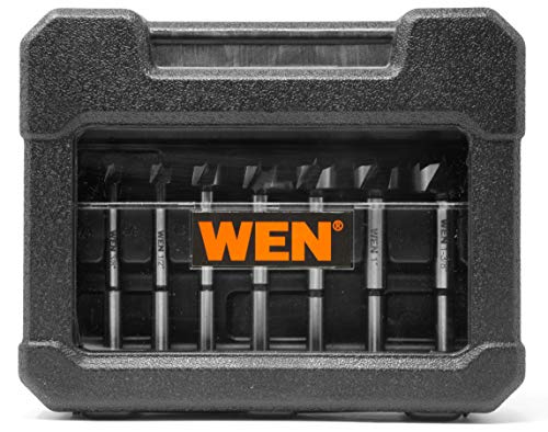 WEN FB3508 8-Piece Forstner Bit Set with Carrying Case