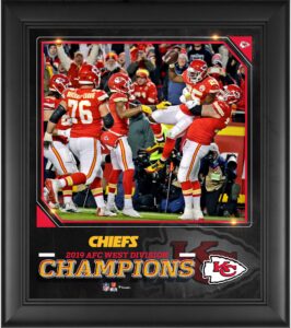 kansas city chiefs framed 15" x 17" 2019 afc west division champions collage - nfl team plaques and collages