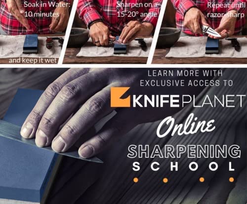 Premium Knife Sharpening Stone Set – 400/1000 and 3000/8000-Grit Professional, Whetstone Set Includes Flattening Stone, Bamboo Base, Leather Strop, Honing Guide, Angle tool and Abrasive Compound