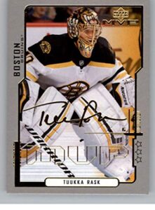 2020-21 upper deck mvp 20th anniversary third star #55 tuukka rask boston bruins nhl hockey trading card