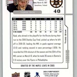 2020-21 Upper Deck MVP 20th Anniversary Third Star #55 Tuukka Rask Boston Bruins NHL Hockey Trading Card