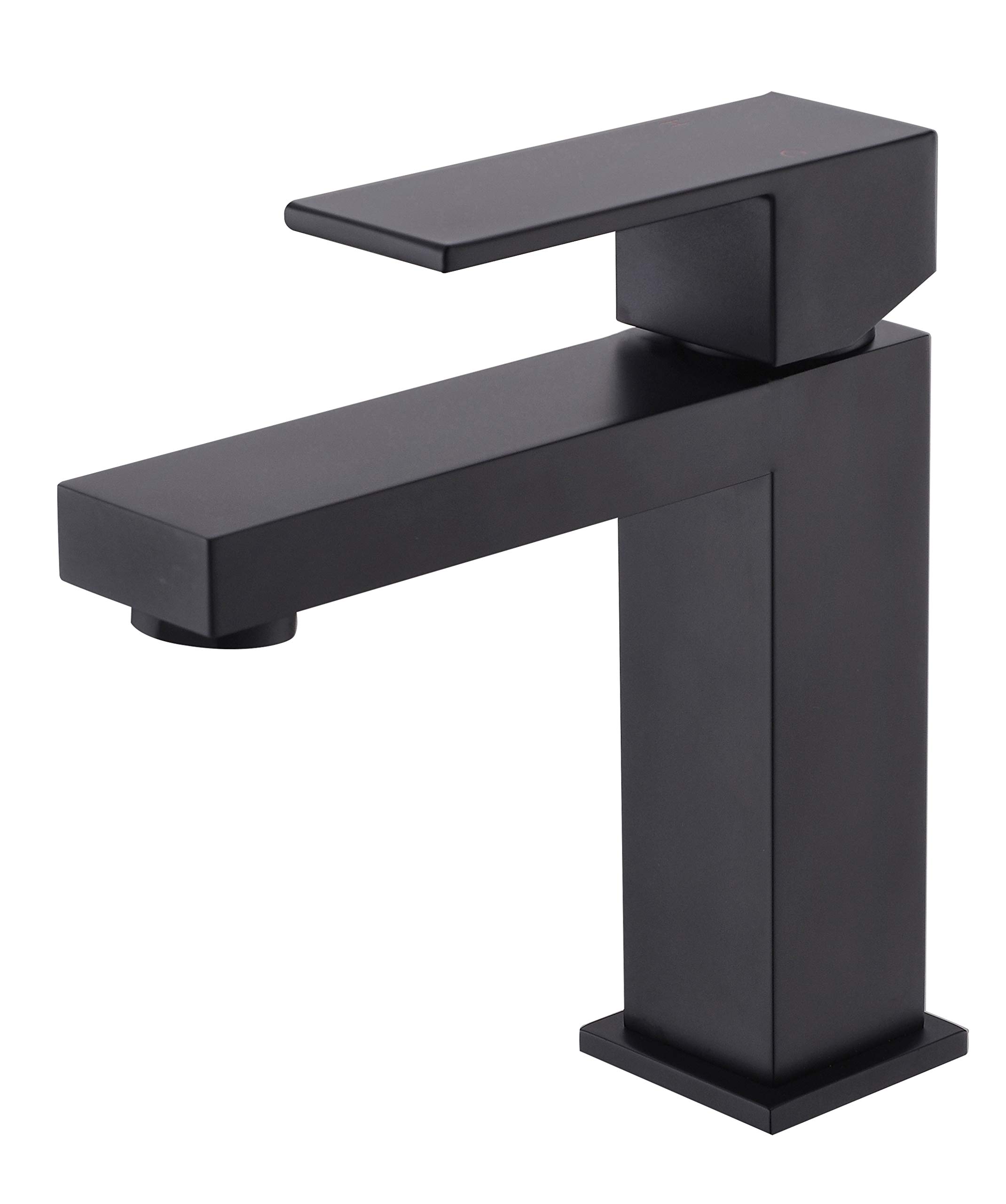 Matte Black Bathroom Faucet - Single Hole Modern Bathroom Faucet Black, Lead-Free Stainless Steel Construction, Ceramic Cartridge, cUPC Certified, ADA Single Handle Bathroom Sink Faucet Black by PRISM