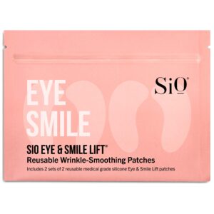 sio beauty eye and smile lift anti-wrinkle patches 4 week supply - overnight under eye mask pads for dark circles - silicone skin treatment for wrinkles