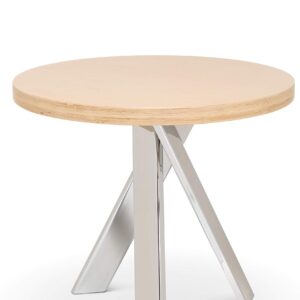 Round Dining Table with Chrome Plated Steel Base