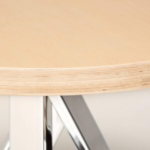 Round Dining Table with Chrome Plated Steel Base