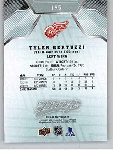 2019-20 Upper Deck MVP #195 Tyler Bertuzzi Detroit Red Wings NHL Hockey Trading Card