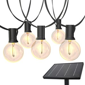 sunthin solar string lights outdoor, 97ft solar patio lights with 48 shatterproof g40 led bulbs, hanging solar lights for garden, backyard, porch, bistro, camping, cafe decor