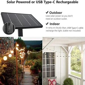 SUNTHIN Solar String Lights Outdoor, 97ft Solar Patio Lights with 48 Shatterproof G40 LED Bulbs, Hanging Solar Lights for Garden, Backyard, Porch, Bistro, Camping, Cafe Decor