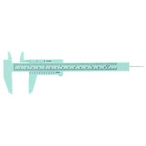 mini plastic caliper high accuracy double rule scale measuring tool rectangular vernier caliper fast read sliding gauge ruler pocket ruler for jewelry measurement, school, exhibition gifts, etc.