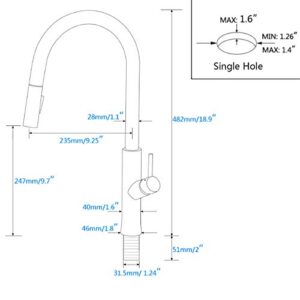 TRUSTMI Touch Kitchen Faucet, Single Handle Brass Kitchen Sink Faucets with with 2 Function Pull Down Sprayer, Smart Kitchen Faucet Touch On Activated, Brushed Gold