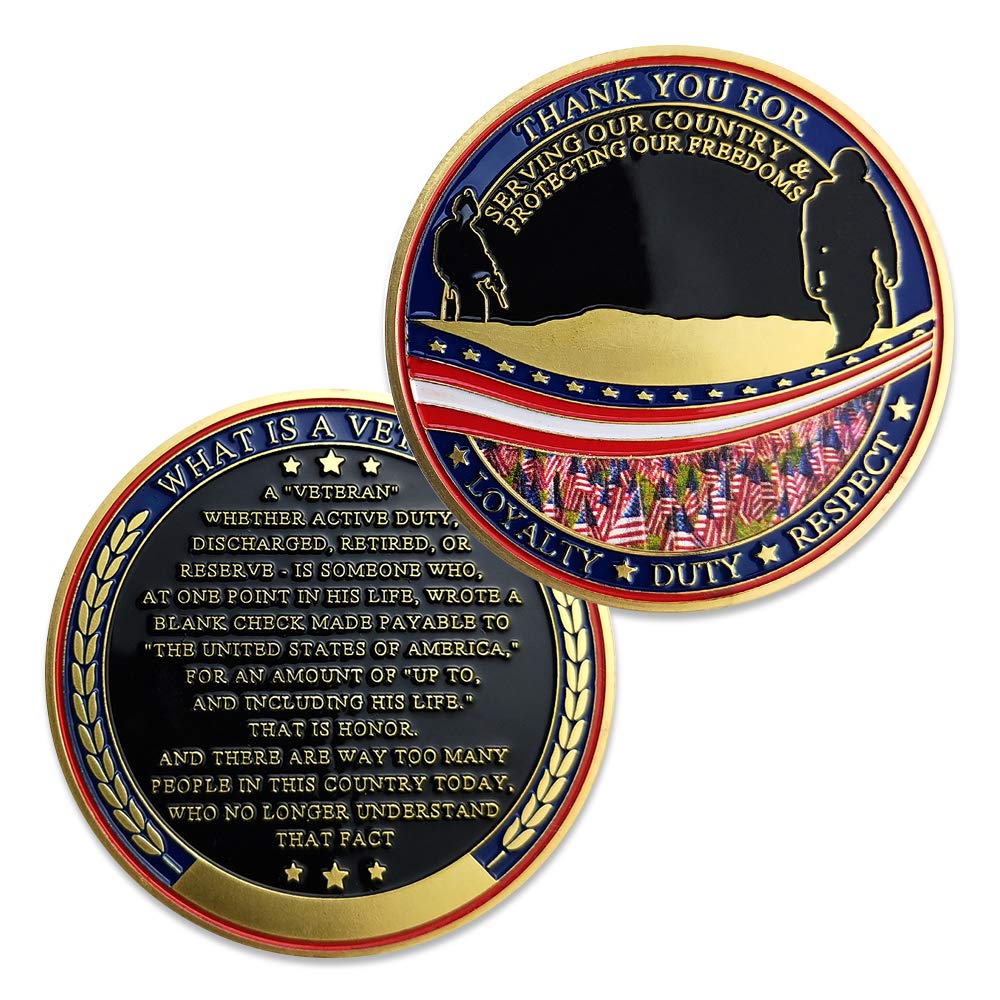 Military Challenge Coin Military Veterans Thank You for Serving Our Country