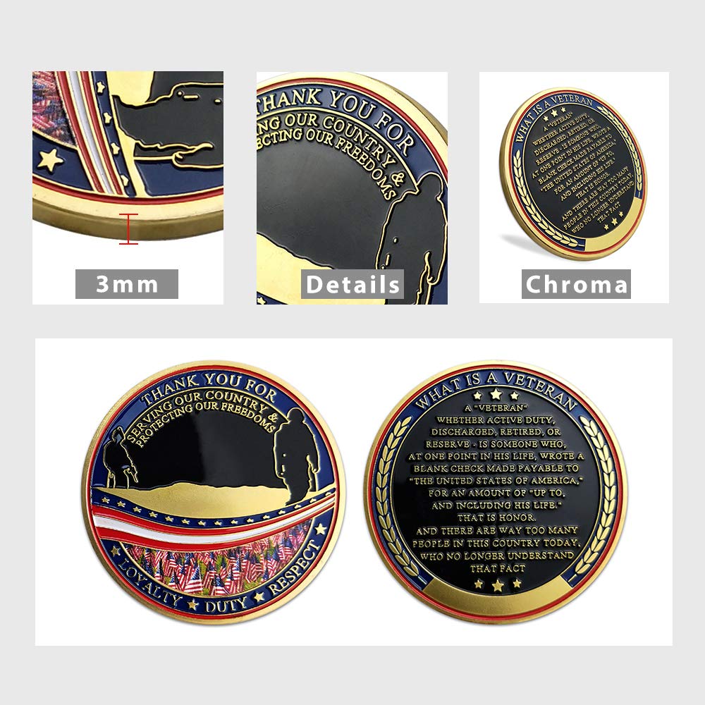 Military Challenge Coin Military Veterans Thank You for Serving Our Country