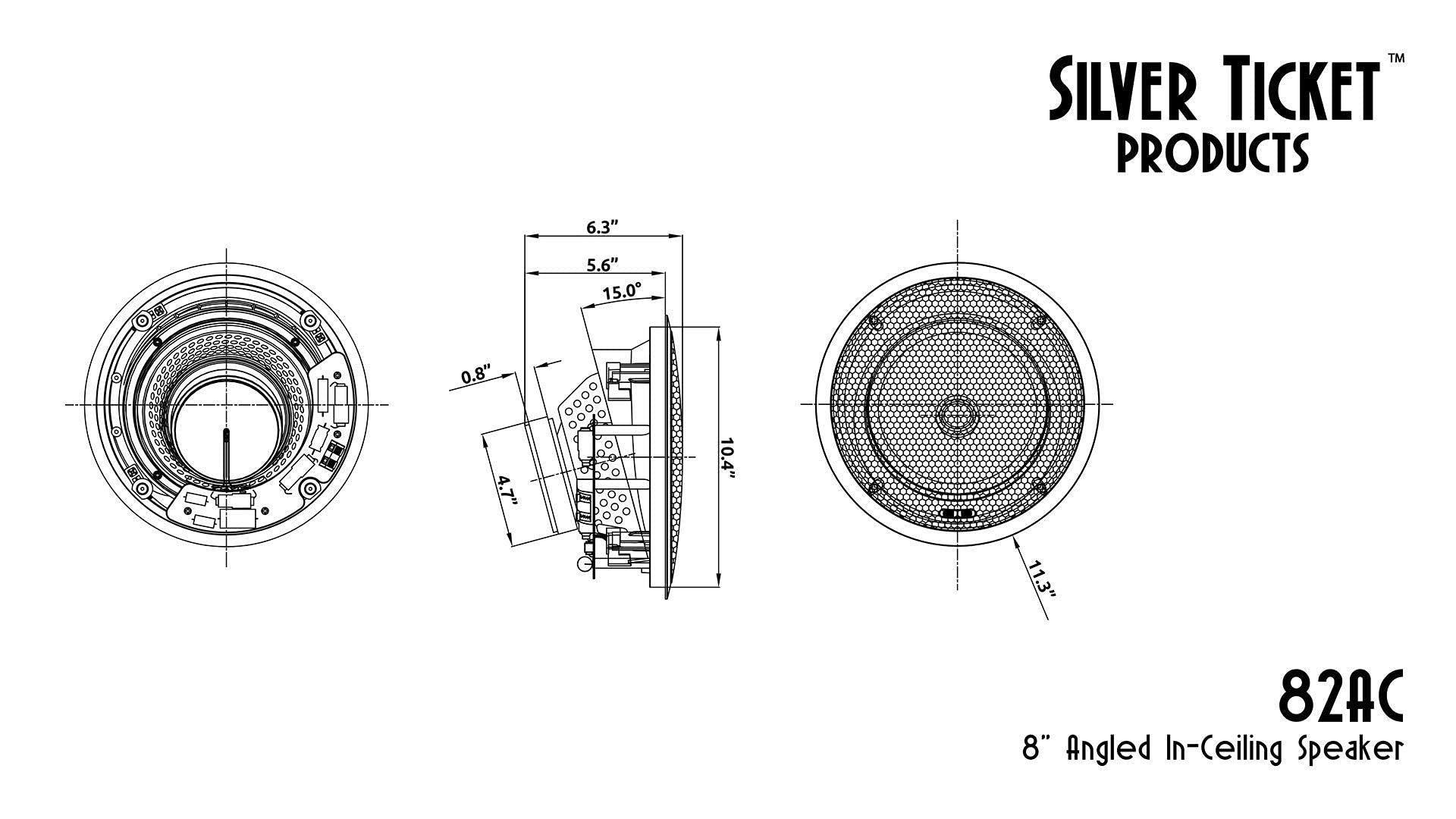 Silver Ticket Products in Ceiling Speaker Package 5.1, 1 x Center Channel, 1 x Left & 1 x Right Channel, 2 x Surround Speakers.