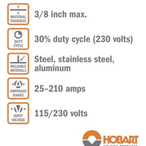 Hobart Handler 210 MVP MIG Welder + Spool Gun Kit - Versatile Welding Bundle for Precision Welding