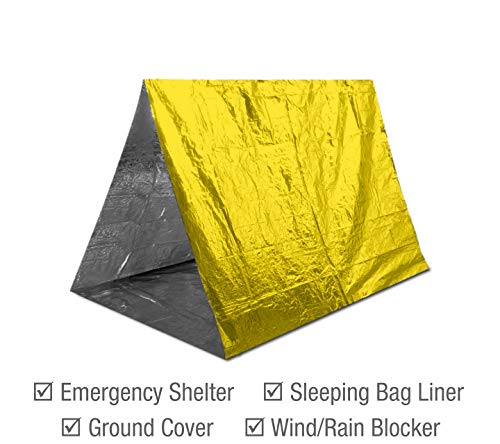 Swiss Safe Emergency Mylar Thermal Blankets + Bonus Gold Foil Space Blanket. Designed for NASA, Outdoors, Survival, First Aid, Gold, 25 Pack