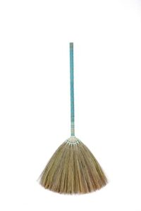 sn skennova - asian broom thai pattern vintage retro natural grass broom handmade (blue)