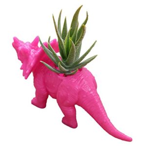 renvena 1pcs cute cartoon dinosaur ceramic succulent planter, water culture hydroponics bonsai cactus flower pot,air plant vase holder desktop decorative organizer rose one size a