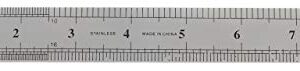 Stainless Steel Metric and Imperial Ruler - 8 Inches (20 cm) - Metal Flexible Ruler - Centimeters & Inch Metal Ruler Steel