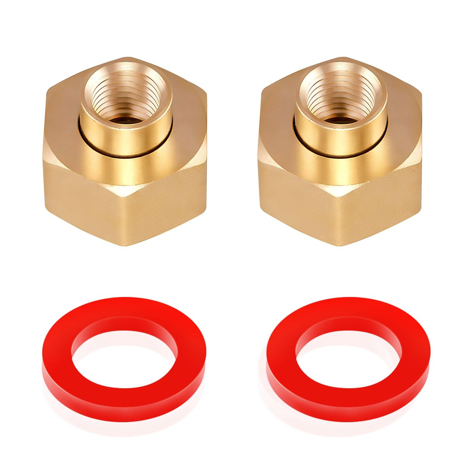 Minimprover 2PCS Brass Hex Swivel 1/4" NPT to 3/4 inch Female GHT Garden Hose Thread Connector Adapter,Garden Hose Pipe Fitting For Fuel/AIR/Water/Oil/Gas WOG