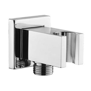 chrome wall supply elbow with hand shower holder, keymark brass square 1/2″shower hose connector, wall mount drop ell union water outlet