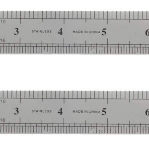 Stainless Steel Metal Flexible Rulers - 8 Inch (20 cm) - Pack of 2 - Metal Flexible Ruler Inches & Centimeters - Metric and Standard Classic Stainless Steel Flexible Rulers