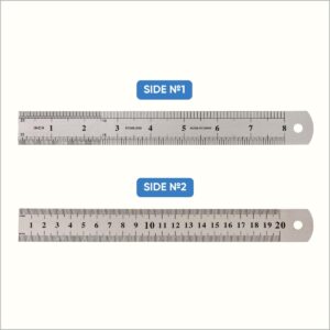 Stainless Steel Metal Flexible Rulers - 8 Inch (20 cm) - Pack of 2 - Metal Flexible Ruler Inches & Centimeters - Metric and Standard Classic Stainless Steel Flexible Rulers