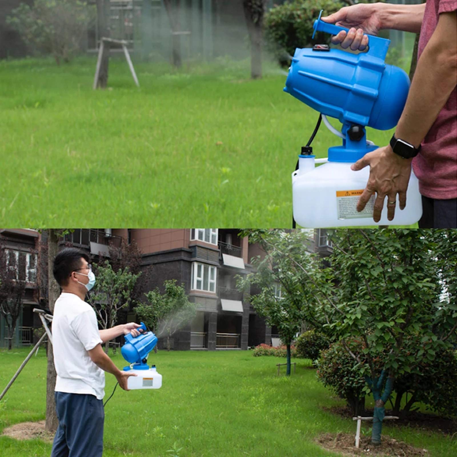 5L ULV Fogger Electric Sprayer Cold Fogging, Ultra-Low Volume Nebulizer Sterilizer for Indoor Outdoor Garden Yard 110V/220V,Blue