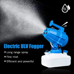 5L ULV Fogger Electric Sprayer Cold Fogging, Ultra-Low Volume Nebulizer Sterilizer for Indoor Outdoor Garden Yard 110V/220V,Blue