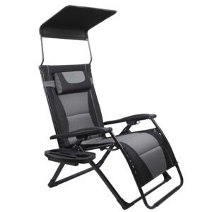 adako usa xxl oversize recliner folding chair for camping patio outdoors zero gravity extra wide reclining padded seats with sunshade and cup holder tray [heavy duty]