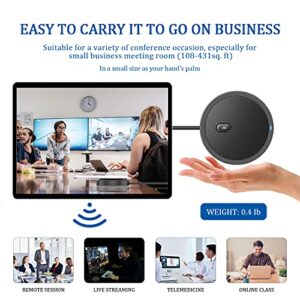 Runpu USB Conference Omnidirectional Computer Microphone, 360° Voice Pickup Condenser PC Mic with Mute Button for Conference, Zoom Meeting, Recording, Skype, Gaming, Plug & Play