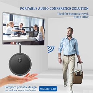 Runpu USB Conference Omnidirectional Computer Microphone, 360° Voice Pickup Condenser PC Mic with Mute Button for Conference, Zoom Meeting, Recording, Skype, Gaming, Plug & Play