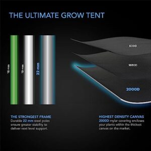 AC Infinity CLOUDLAB 642 Advance Grow Tent, 48”x24”x72” Thickest 1 in. Poles, Highest Density 2000D Diamond Mylar Canvas, 4x2 for Hydroponics Indoor Growing