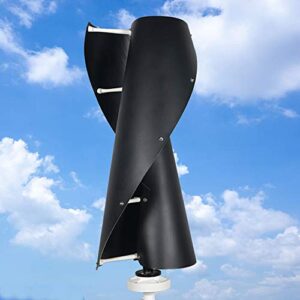 ninilady 600w vertical wind turbine permanent magnet generator 3 phase 12v 24v 48v vertical axis coreless wind power (48v with controller, black)