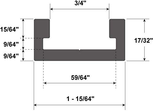 POWERTEC 71568 Aluminum Miter T-Track with Miter T-Bar, 32-Inch