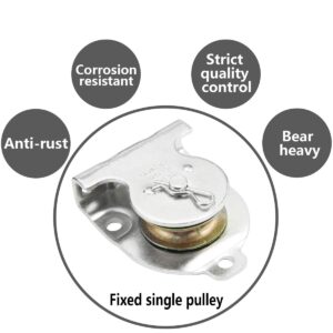 Leadrise Hardware N233-247 3219BC Ceiling Mount Single Pulley Wall Mount Pulley Ceiling Pulley in Zinc, 1-1/2", 2 Pack