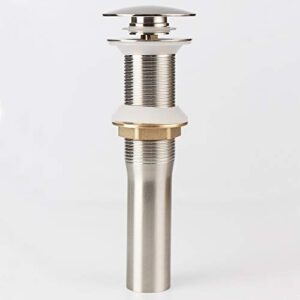 Brushed Nickel Pop Up Sink Drain Without Overflow, Bathroom Faucet Detachable Basket Vessel Sink Drain Stopper