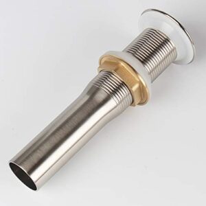 Brushed Nickel Pop Up Sink Drain Without Overflow, Bathroom Faucet Detachable Basket Vessel Sink Drain Stopper