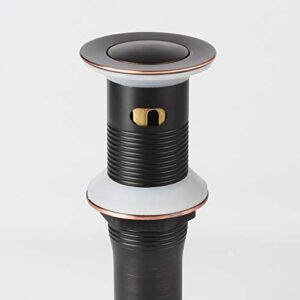 Oil Rubbed Bronze Pop Up Drain, Bathroom Vessel Lavatory Vanity Faucet Sink Detachable Basket Drain Stopper, ORB with Overflow