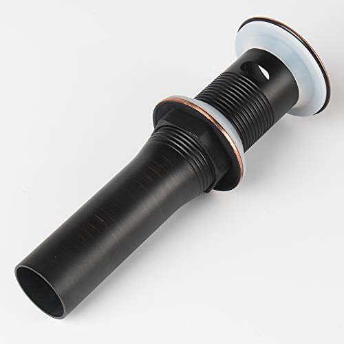 Oil Rubbed Bronze Pop Up Drain, Bathroom Vessel Lavatory Vanity Faucet Sink Detachable Basket Drain Stopper, ORB with Overflow