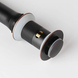 Oil Rubbed Bronze Pop Up Drain, Bathroom Vessel Lavatory Vanity Faucet Sink Detachable Basket Drain Stopper, ORB with Overflow