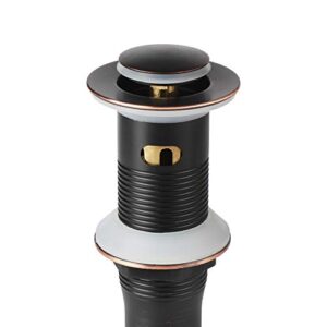 Oil Rubbed Bronze Pop Up Drain, Bathroom Vessel Lavatory Vanity Faucet Sink Detachable Basket Drain Stopper, ORB with Overflow